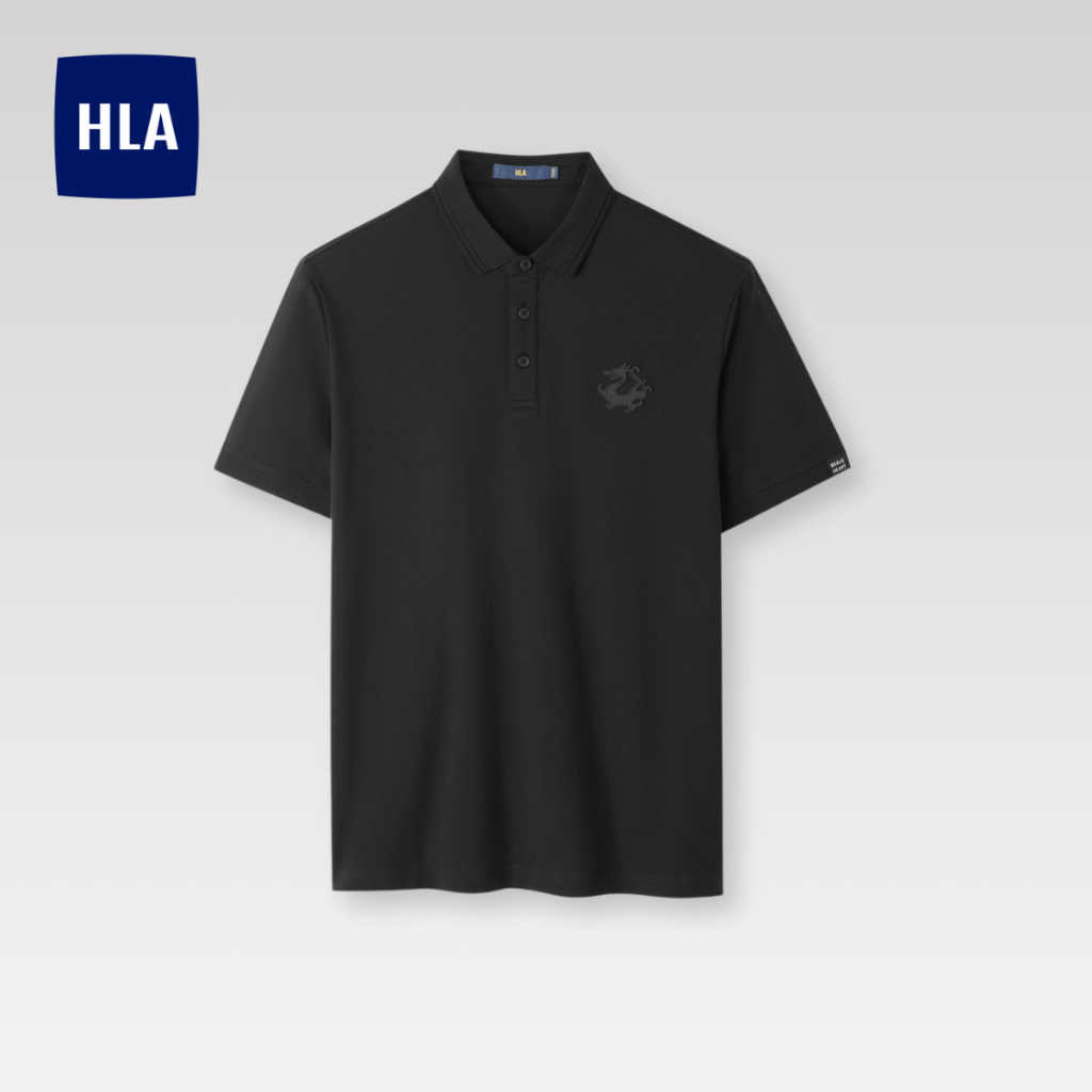 HLA - Áo POLO nam ngắn tay cao cấp co giãn in logo rồng Embroidered ...