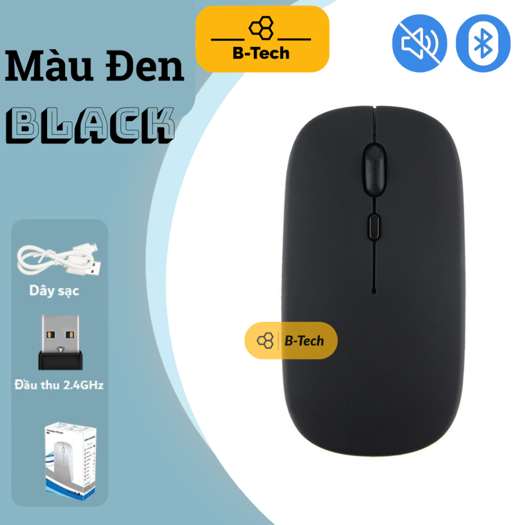 Chuột không dây bluetooth wireless mouse pin sạc W110, chuột cho ...