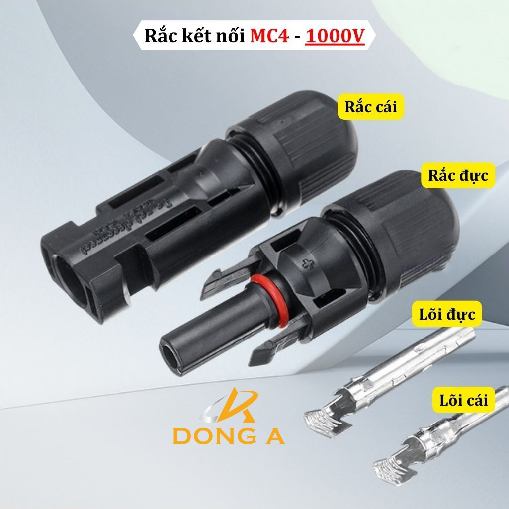 Jack MC4-1000V kết nối tấm pin năng lượng mặt trời chuyên dụng, Cặp đực+ cái IP67 | Shopee Việt Nam