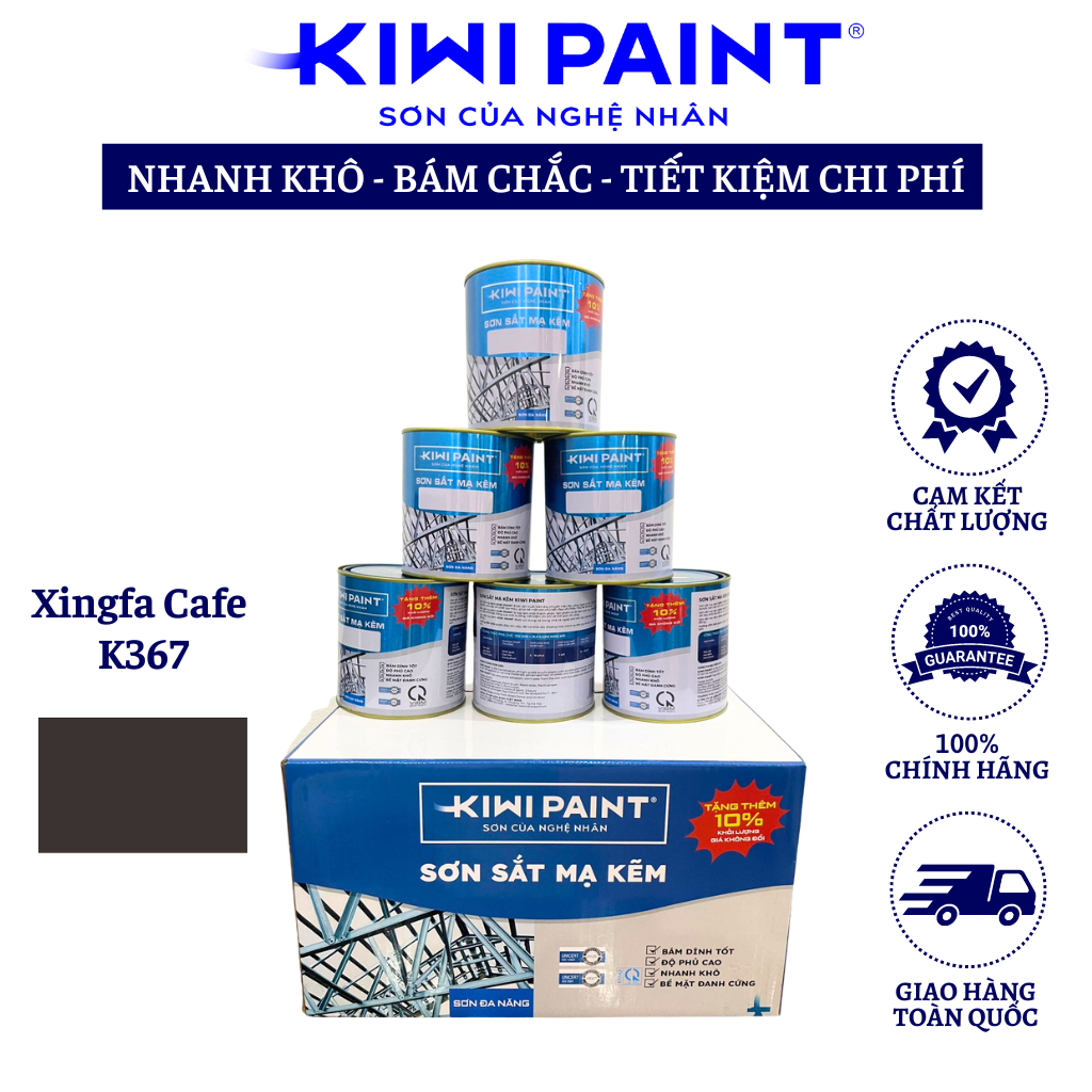 Sơn Sắt Mạ Kẽm Kiwi Paint Màu Xingfa Cafe K367 | Shopee Việt Nam