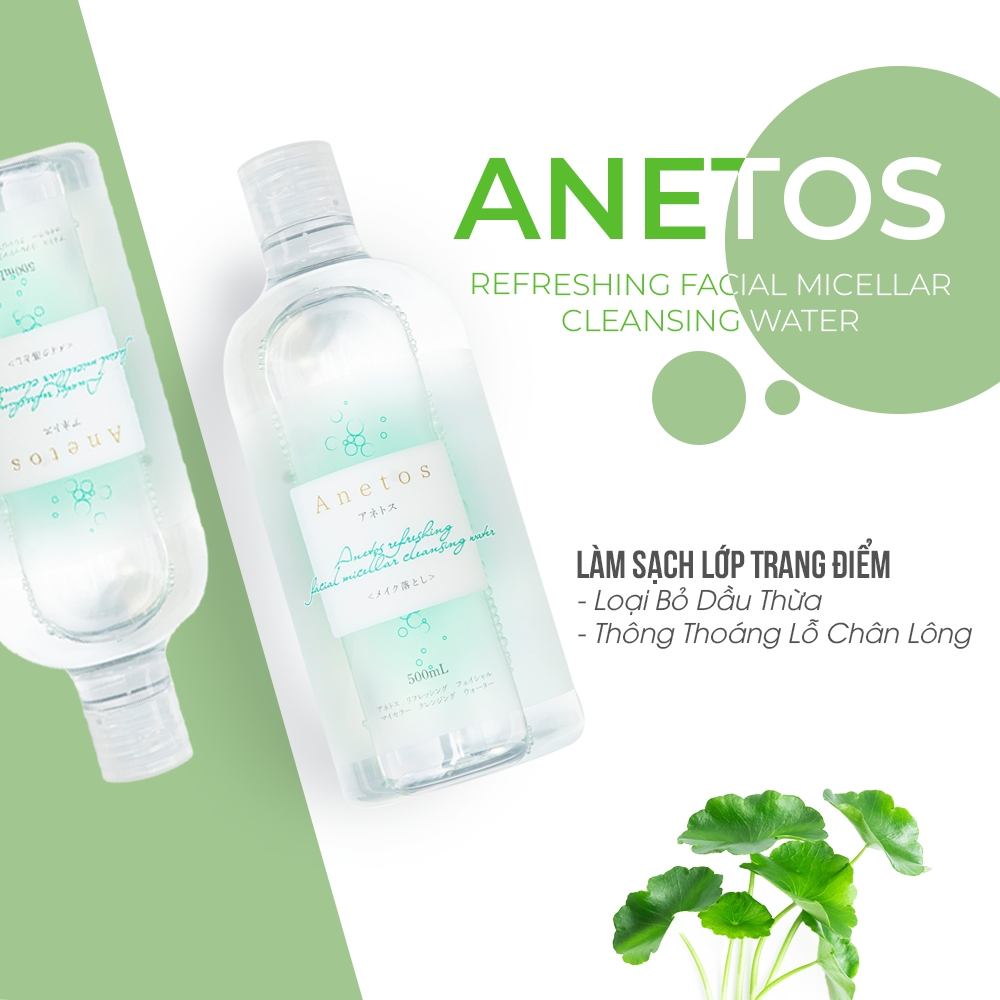 Nước tẩy trang Anetos Refreshing Facial Micellar Cleansing Water ...