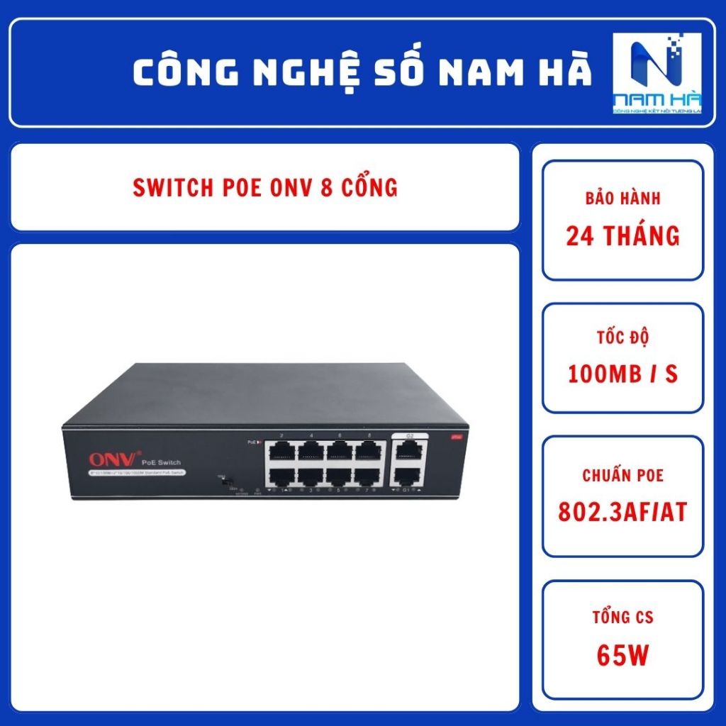 Switch POE ONV 8 Cổng POE + 2 Cổng Uplink – Hàng Chính Hãng, Cấp Nguồn ...
