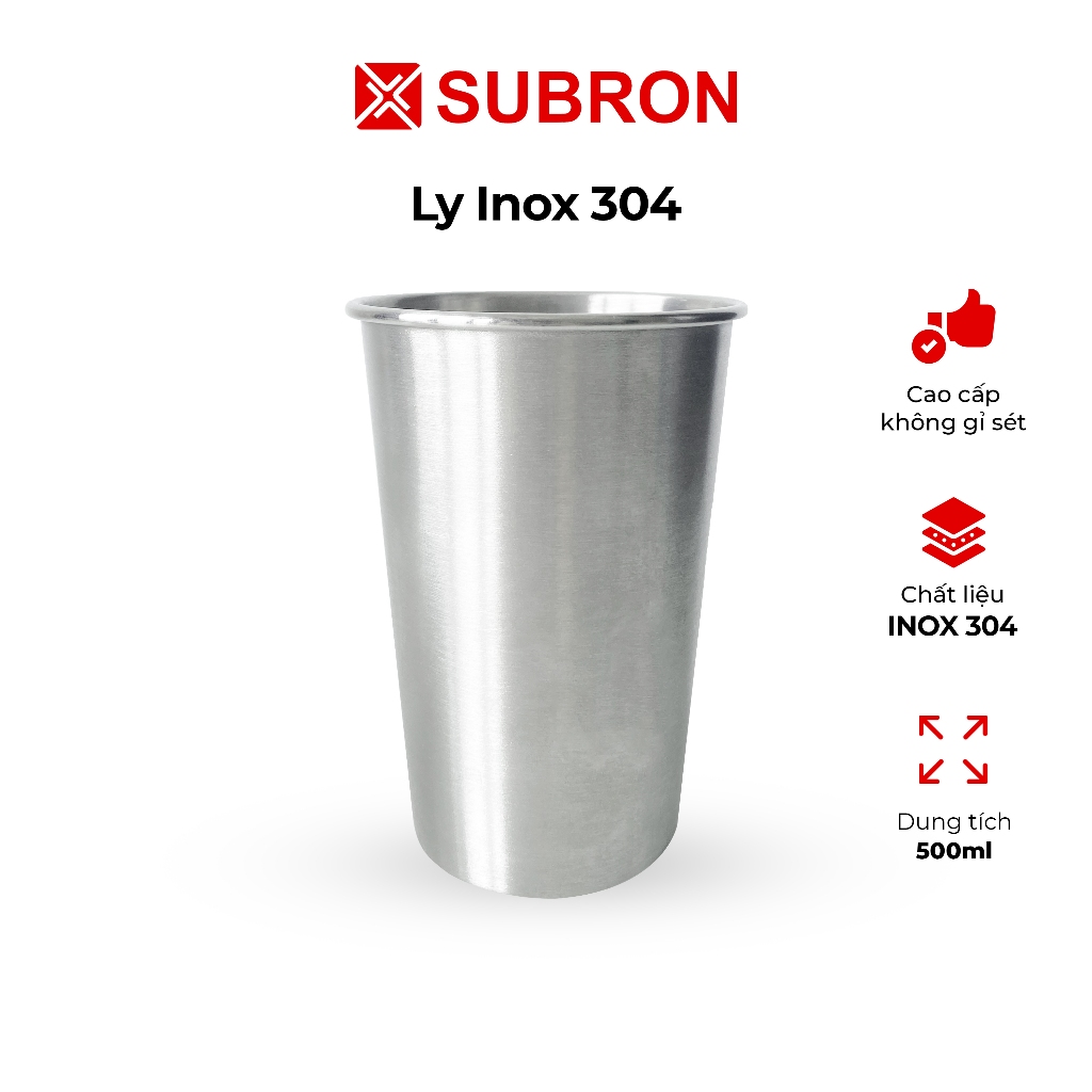 Ly inox 304 cao cấp không gỉ sét, cốc inox 1 lớp dung tích 500ml phù ...