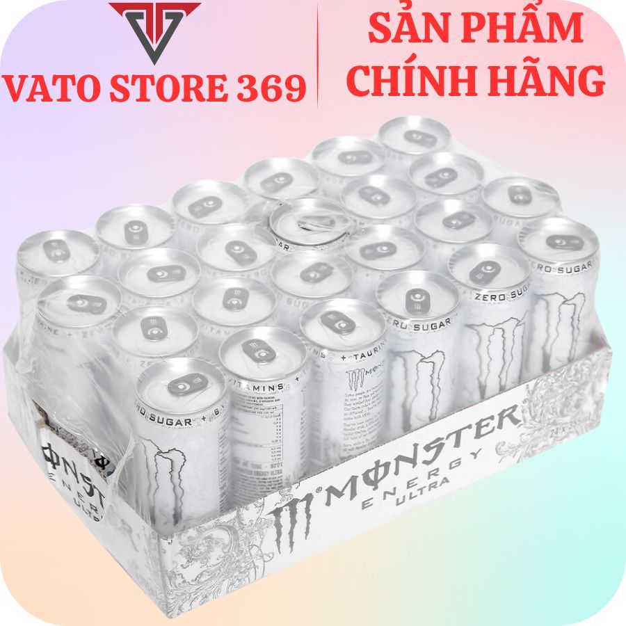 Nước tăng lực có ga MONSTER trắng energy ultra lon 355ml | Shopee Việt Nam