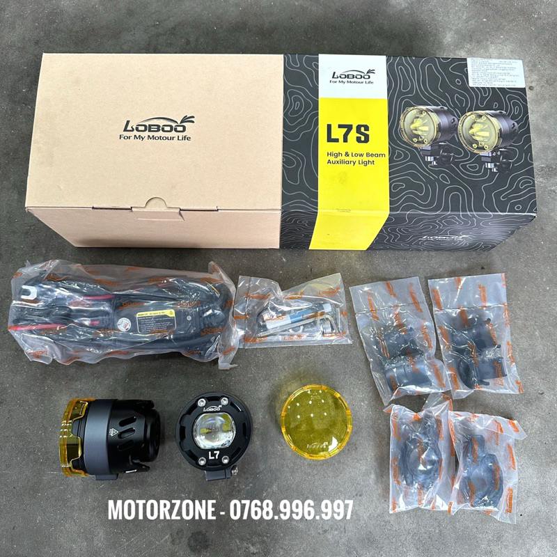 Đèn trợ sáng LOBOO L7S - bản nâng cấp L7 ( 2 đèn + bộ dây công tắc ...