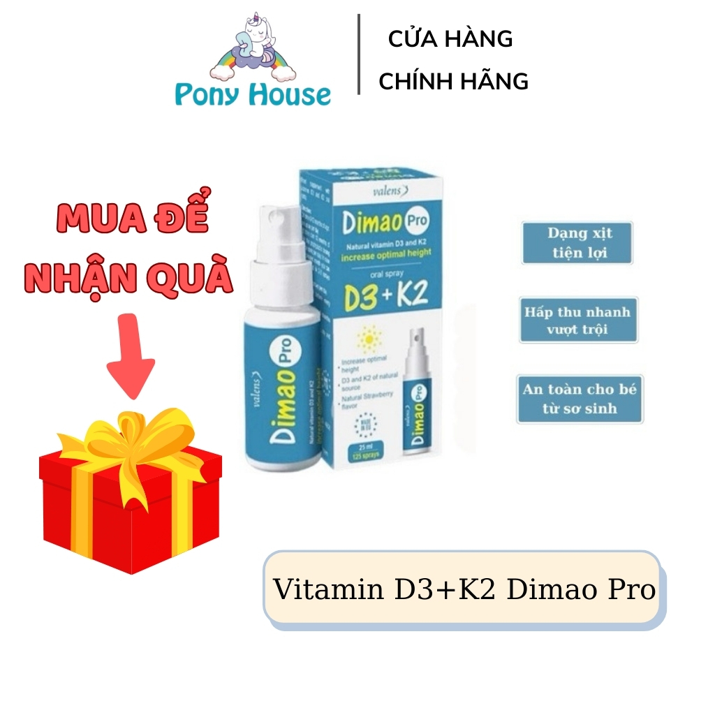 Vitamin D3K2 Dimao Pro Dạng Xịt 25ml D3 K2 giúp hấp thu canxi cho bé từ ...