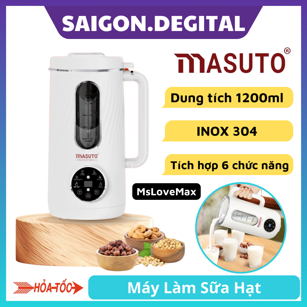 Máy Làm Sữa Hạt Masuto MsLoveMax - Dung Tích 1200ml - 6 Chế Độ Nấu ...