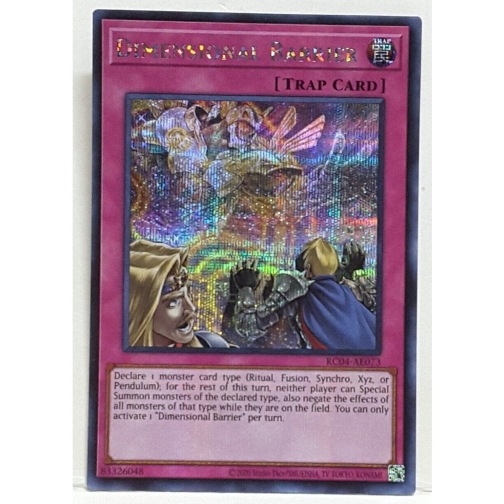 [ AE ] Lá bài thẻ bài Dimensional Barrier RC04-AE073 - Super Secret Rare - Tặng bọc bài nhựa bảo ...