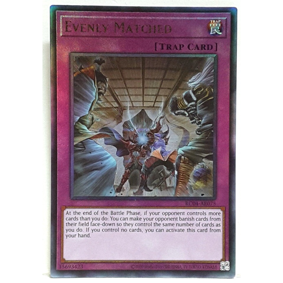 [ AE ] Lá bài thẻ bài Evenly Matched RC04-AE075 - Super Secret Ultimate Rare - Tặng bọc bài nhựa ...
