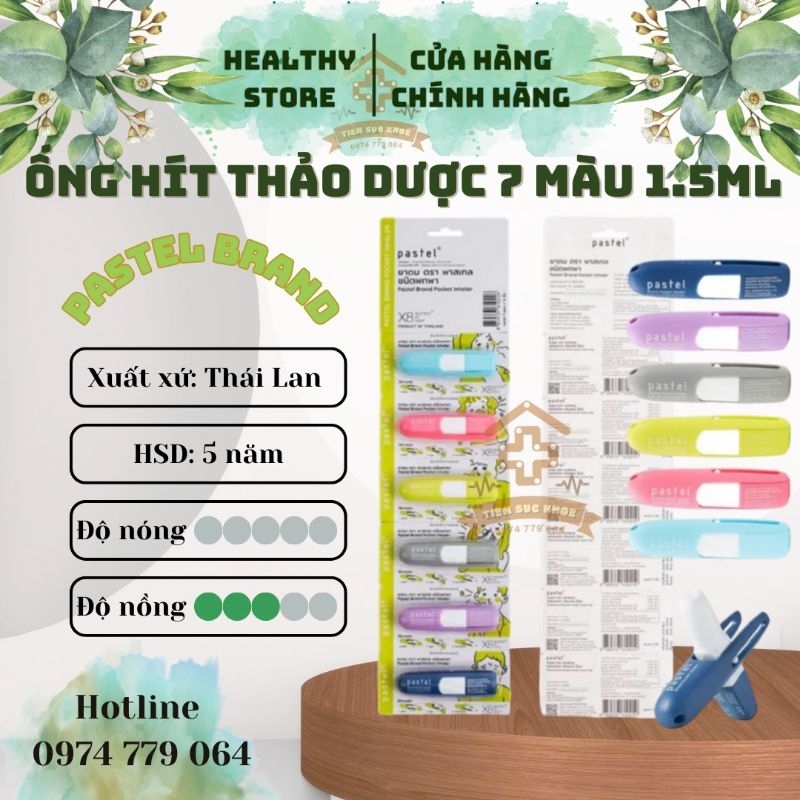 Vỉ 06 Ống Hít Thông Mũi Pastel Pocket Inhaler Creative x8 Thái Lan 2ml ...