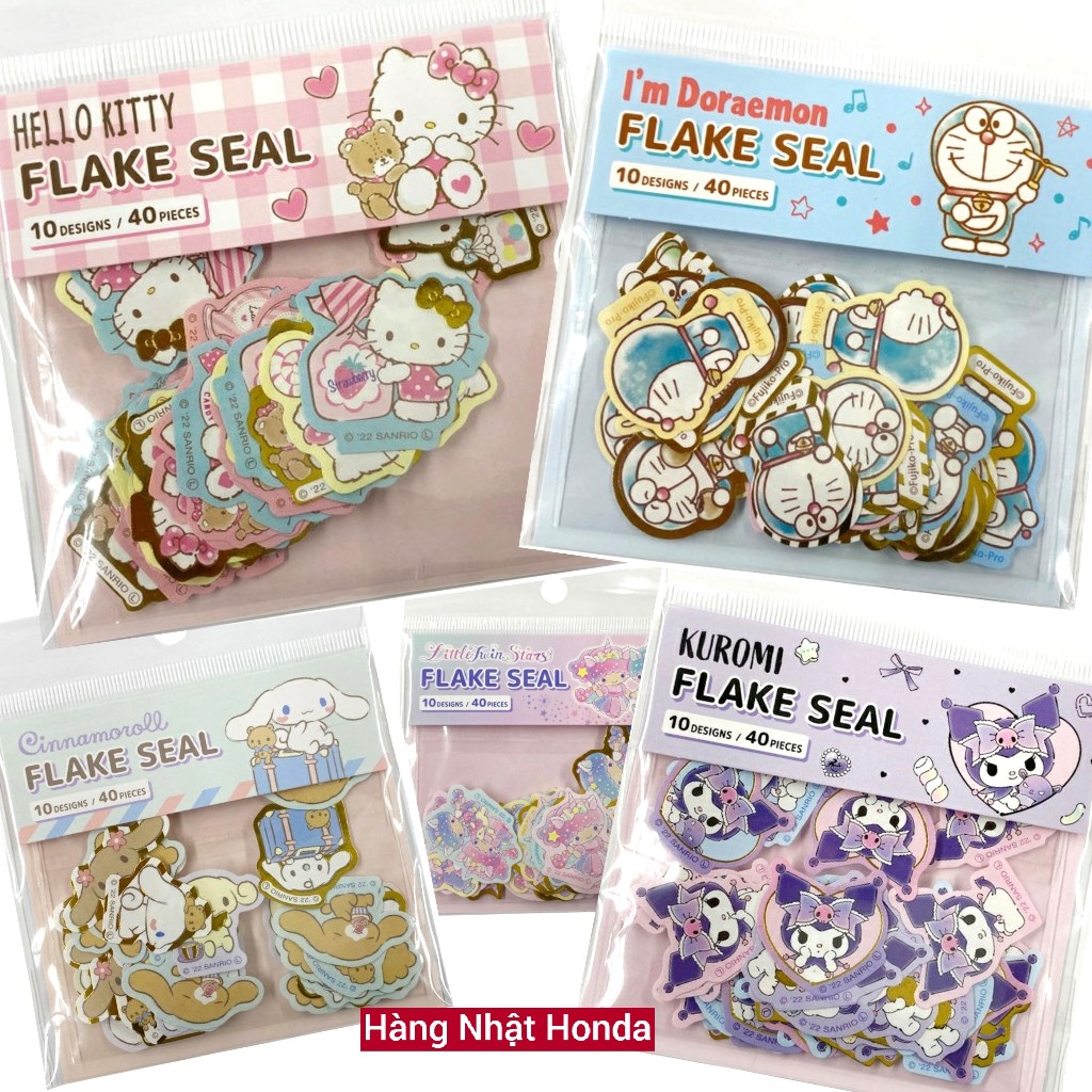 [Daiso Nhật] Sticker Doraemon Cinnamoroll Kitty Kuromi 40 Cái 10 Mẫu ...
