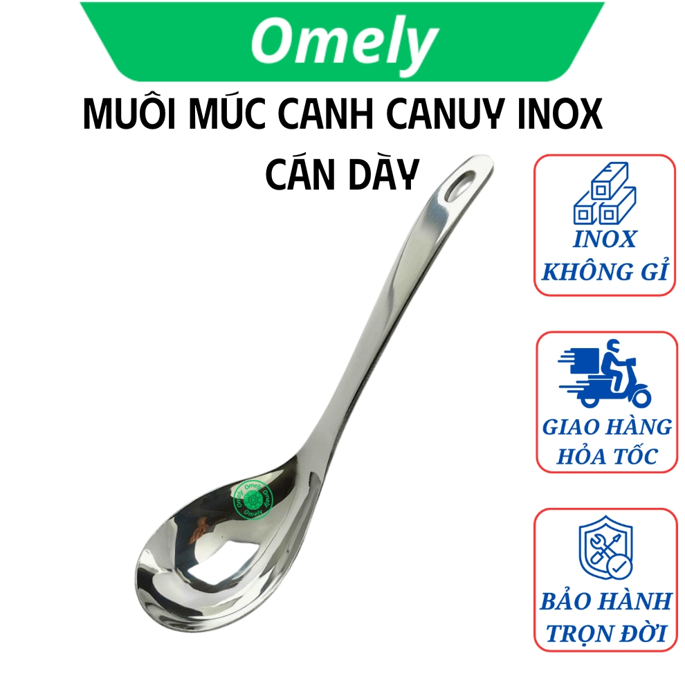 Muôi múc canh inox, vá chan canh CANUY Stainless Steel, cán dày sáng ...