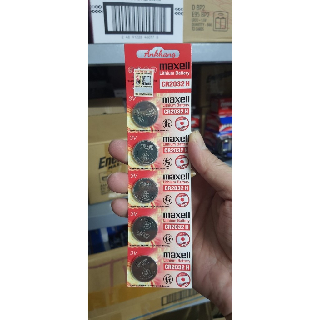 Vỉ 5 viên pin CMOS CR2032 / CR 2032 3V Maxell Lithium dùng cho smartkey ...