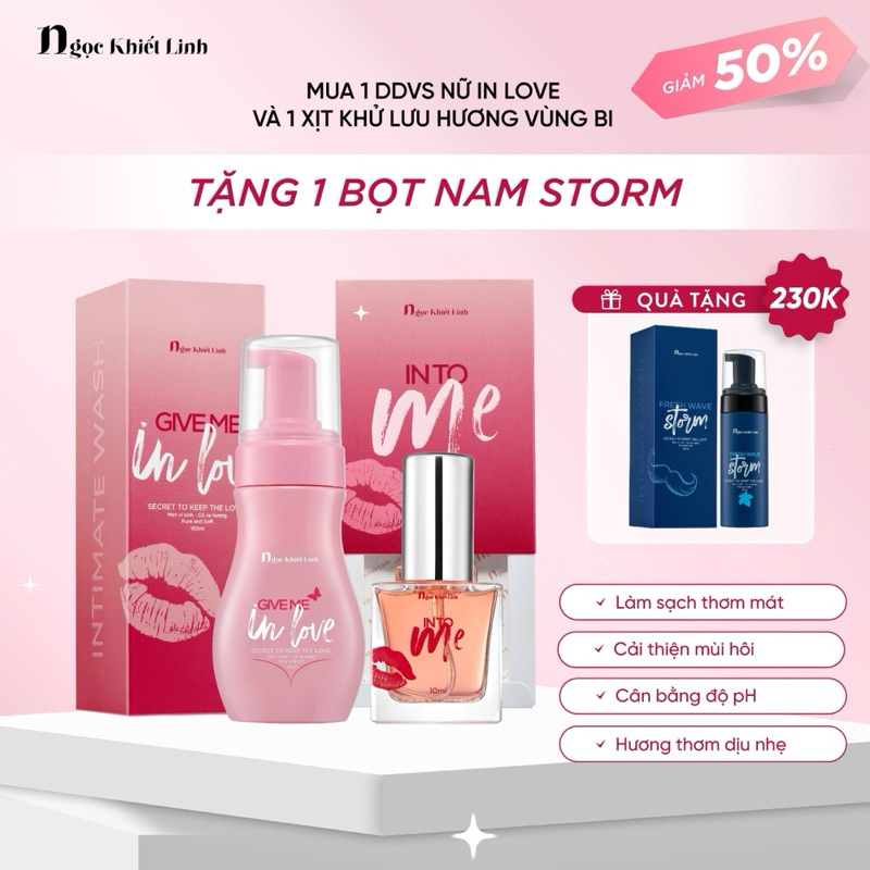 Combo Dung Dịch Vệ Sinh Nữ Give Me In Love, Nước Hoa Vùng Kín Into Me ...