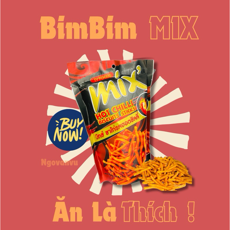 Bim bim que Mix Vfoods vị ớt cay Thái Lan gói to 50g | Shopee Việt Nam