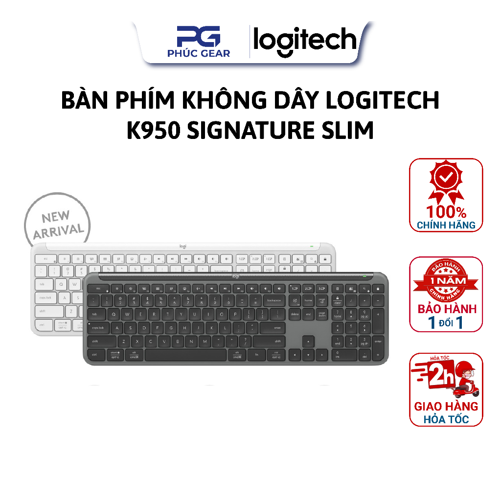 Bàn phím không dây Logitech K950 Signature Slim - Kết nối đa thiết bị ...