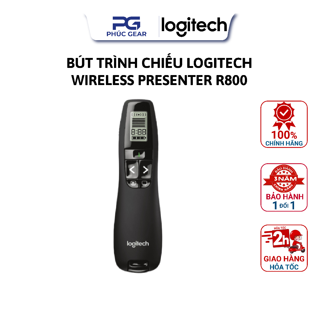 Bút trình chiếu Logitech Wireless Presenter R800 - Bảo hành 36 tháng ...