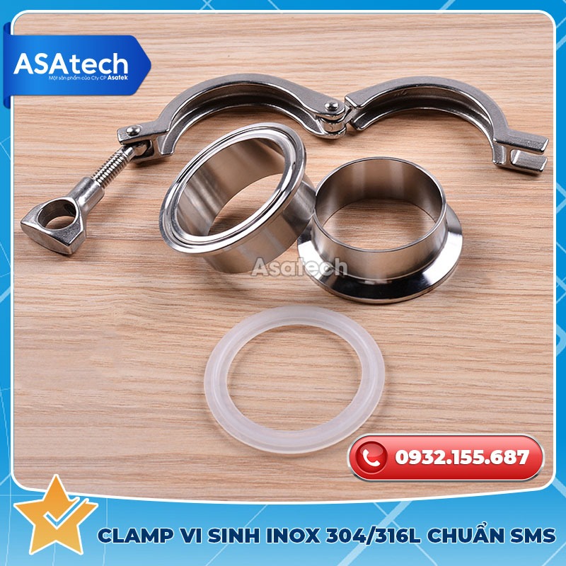 Clamp inox vi sinh, bộ khớp nối nhanh ống inox 304/316L , cùm kẹp ống | Shopee Việt Nam