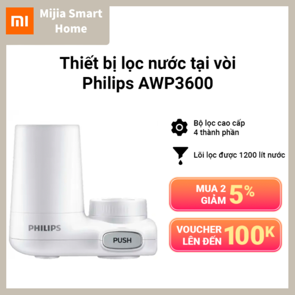 lõi lọc nước Philips AWP3600 Thiết bị lọc nước tại vòi ，1 Lõi lọc than ...