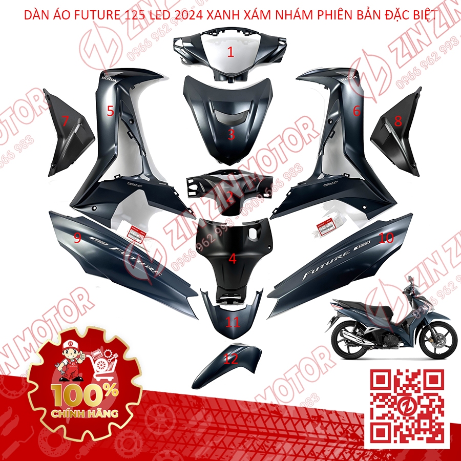 Dàn Áo Future 125 Fi, Xe Future Led Đen Xanh Xám Nhám (Xanh Đen 2024 ...