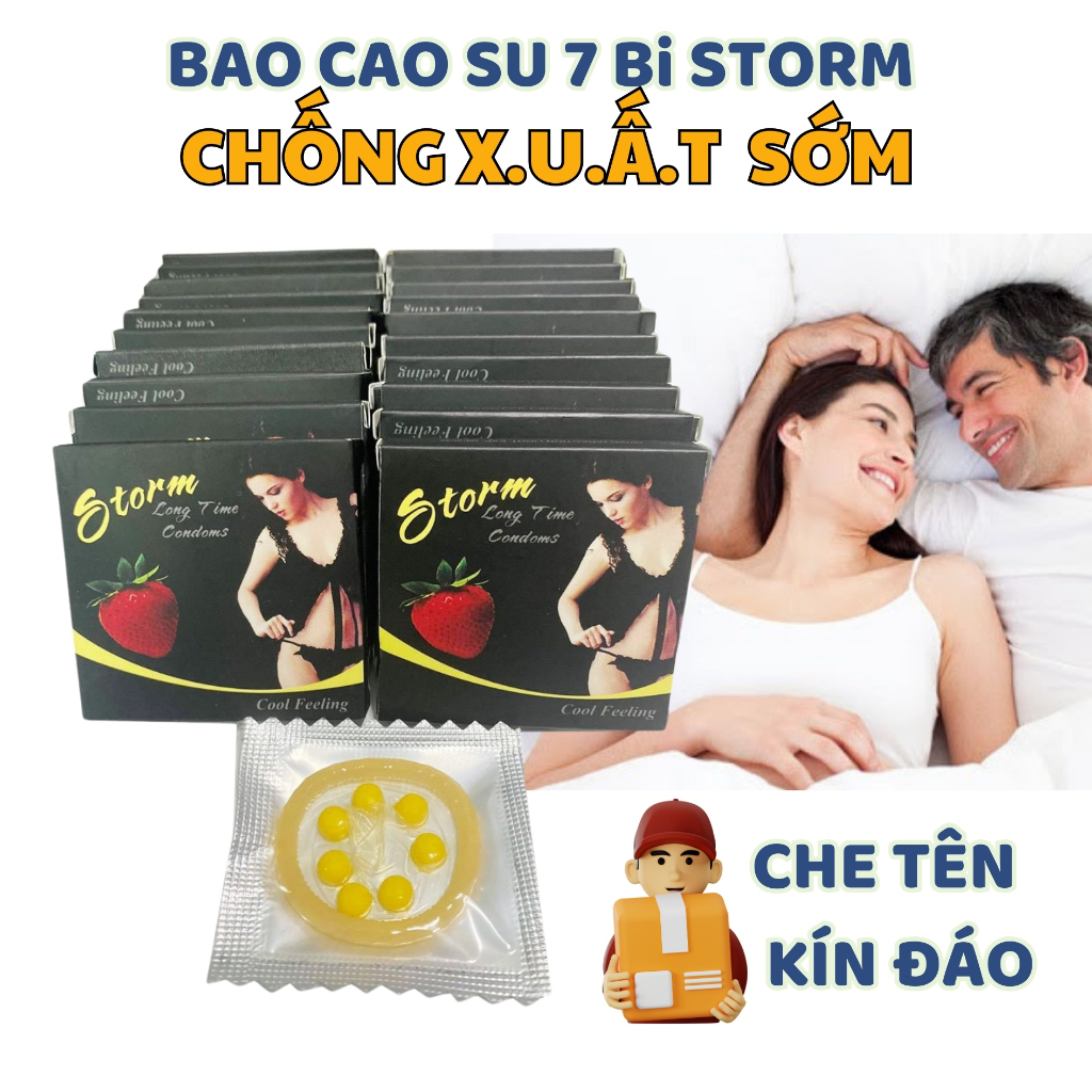 Combo 10 hộp Bao cao su bi STORM Bcs 7 bi lớn có gai toàn thân Tăng ...