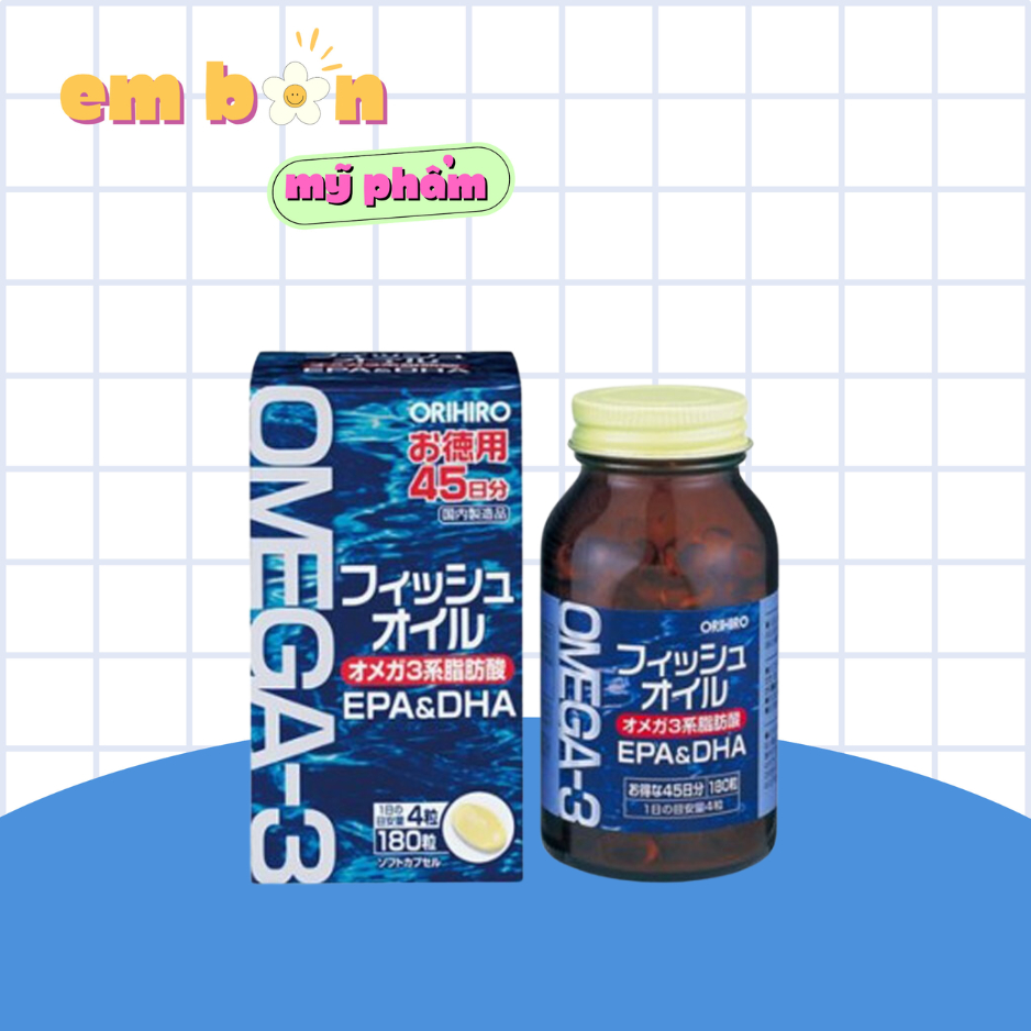 Viên Uống Dầu Cá Omega 3, EPA & DHA Orihiro Nhật Bản - 180 Viên ...