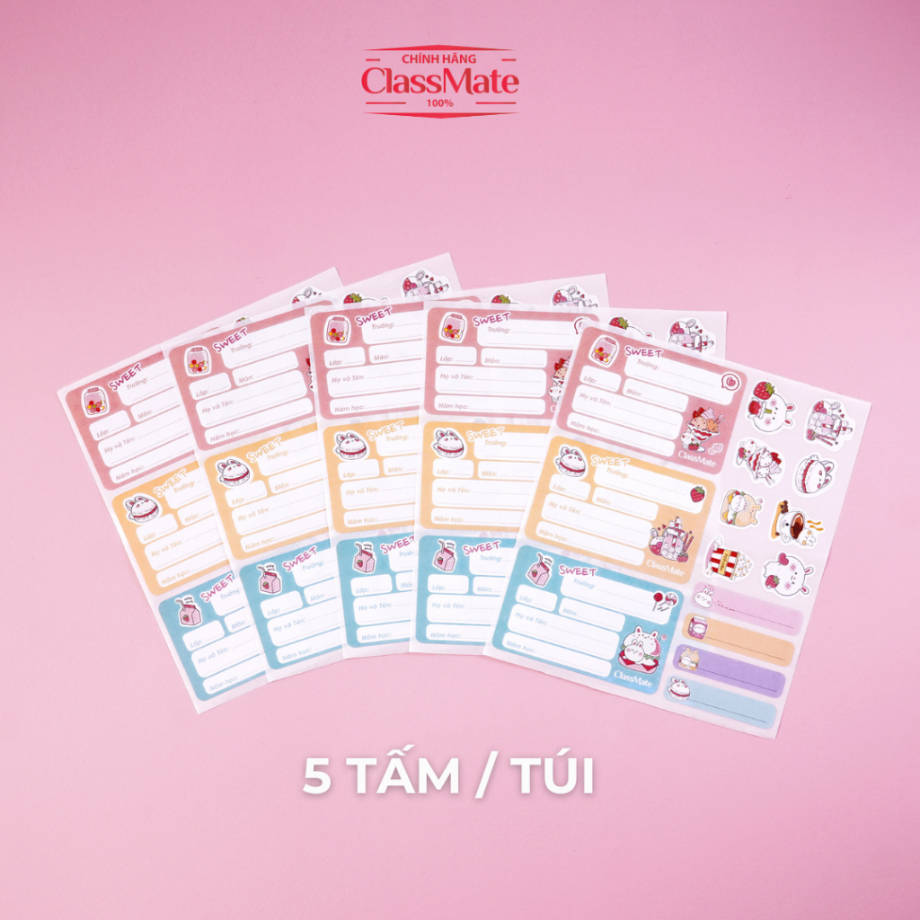 Nhãn Vở Có Keo Dán Kèm Sticker CLASSMATE Hình Thỏ Rabbit, Chất Liệu ...