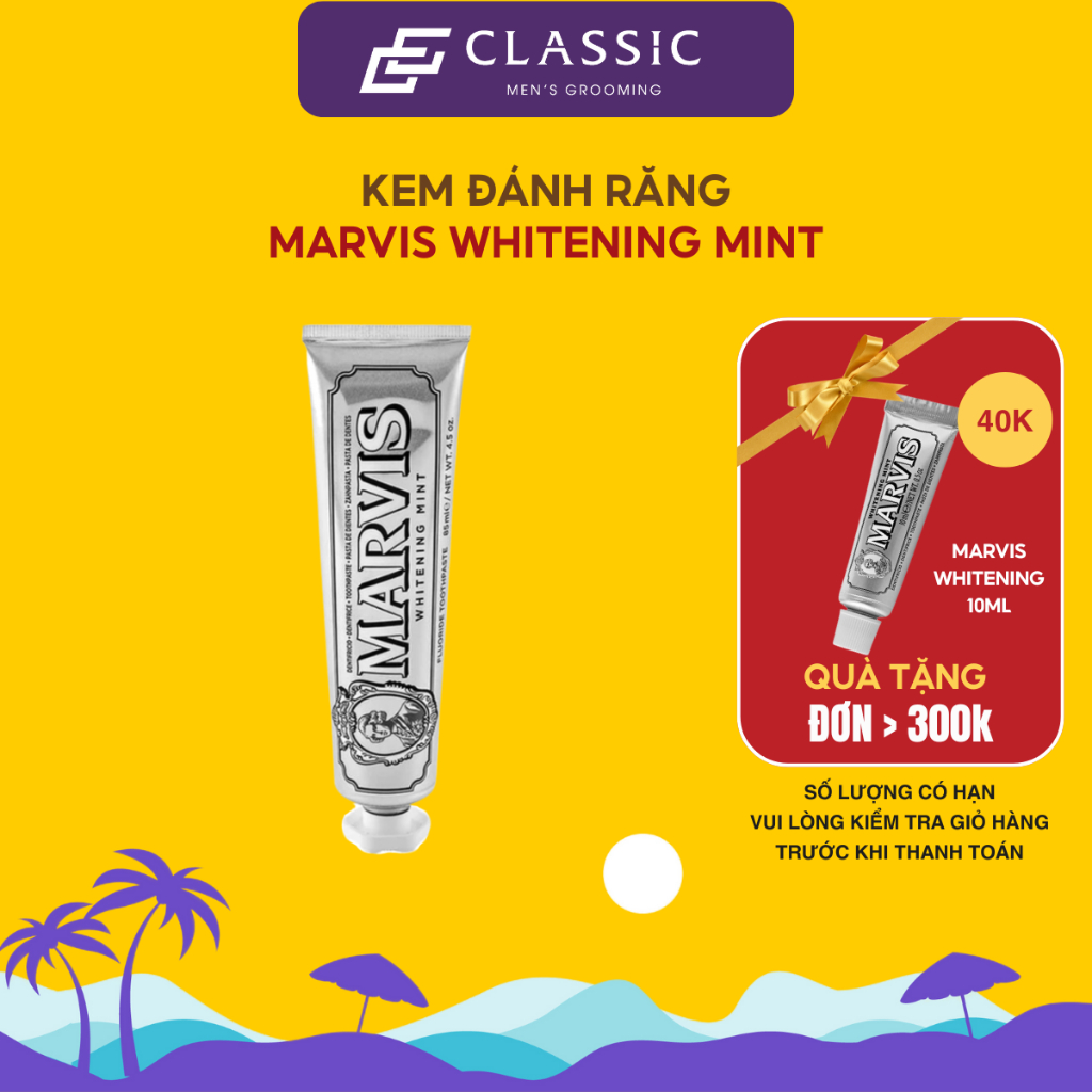 Kem Đánh Răng Marvis Whitening Mint 85ml - Làm Trắng Răng | Shopee Việt Nam
