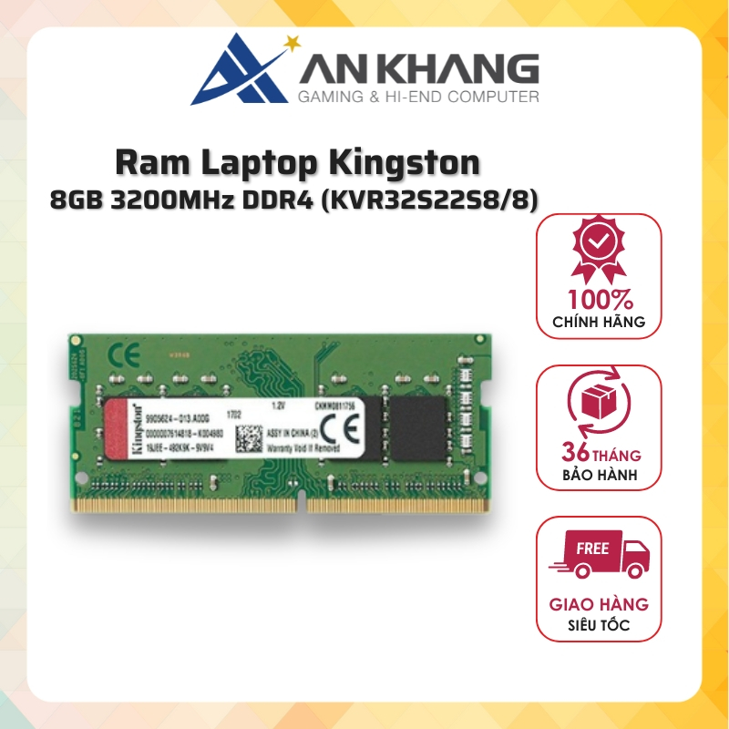 Ram Laptop Kingston 8GB 3200MHz DDR4 1Rx8 SODIMM (KVR32S22S8/8 ...