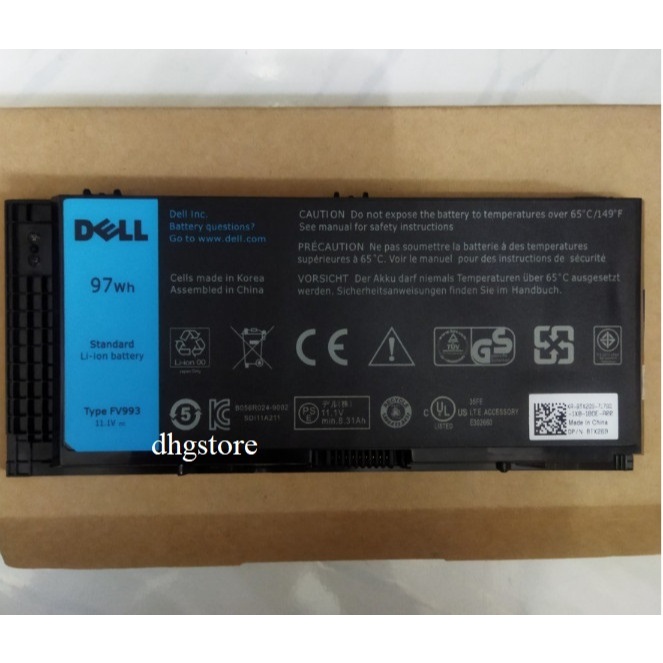 Pin laptop Dell Precision M4600 M4700 M6600 M6700 M4800 M6800 FV993 ...