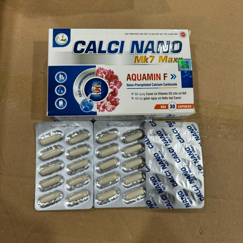 Viên uống CALCI NANO MK7 MAXX TẢO BIỂN ĐỎ - Bổ sung Canxi nano vitamin D3 K2 MK7 cho cơ thể ...