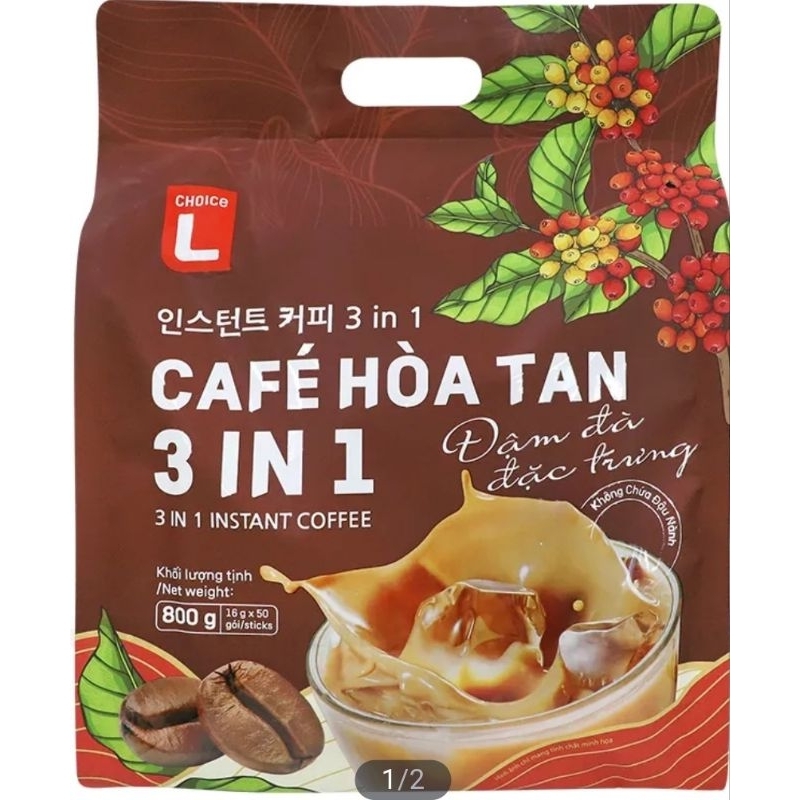 Cà phê hòa tan 3in1 Choice L hộp 800g( 50 gói 16g) | Shopee Việt Nam