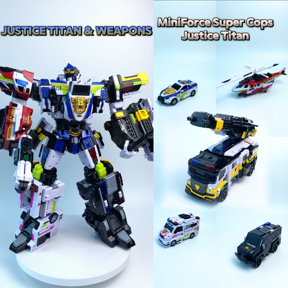 Miniforce Super Cops Justice TITAN Transformer Robot Toy Mini Force ...