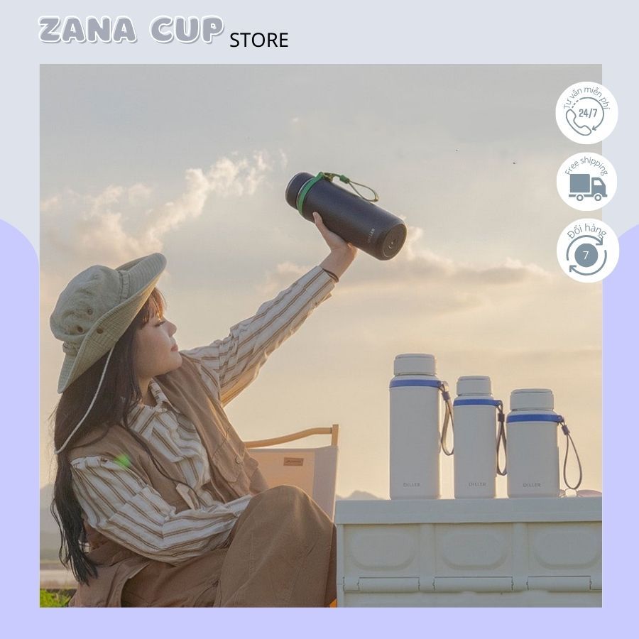 Bình giữ nhiệt ZANA dung tích 780ML & 1000ML bình nước giữ nhiệt inox 304 có lọc trà phù hợp đi ...