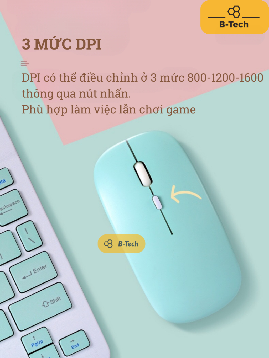 Chuột không dây bluetooth wireless mouse pin sạc W110, chuột cho ...