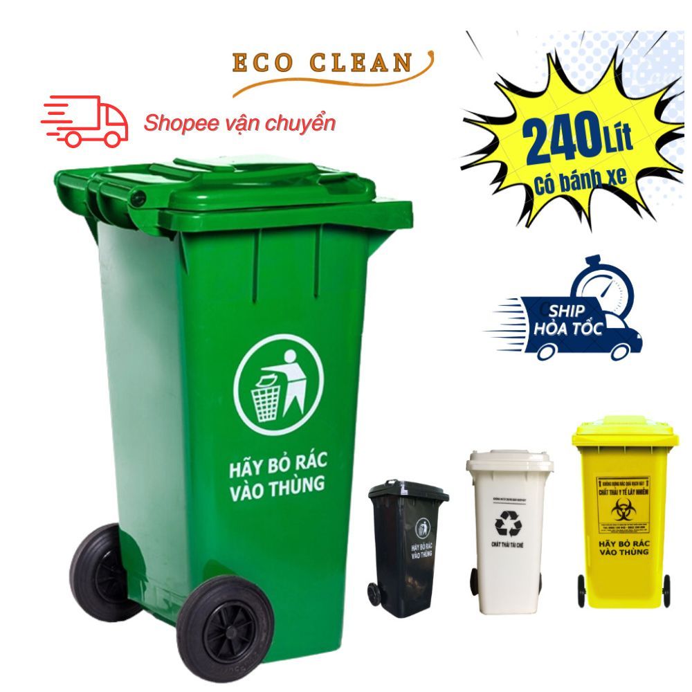 Thùng rác y tế, thùng rác công cộng có bánh xe 240l (người bán vận ...