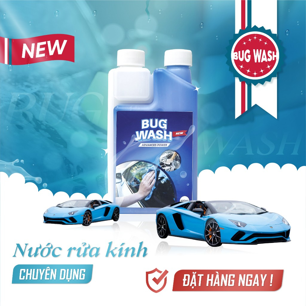 Dung dịch pha nước rửa kính BUG WASH đậm đặc tỉ lệ pha 1:100 dung tích ...