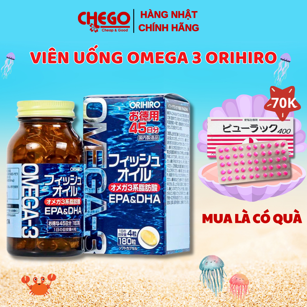 Viên uống dầu cá Omega 3 bổ mắt bổ não Orihiro Nhật Bản 180 viên | Shopee Việt Nam