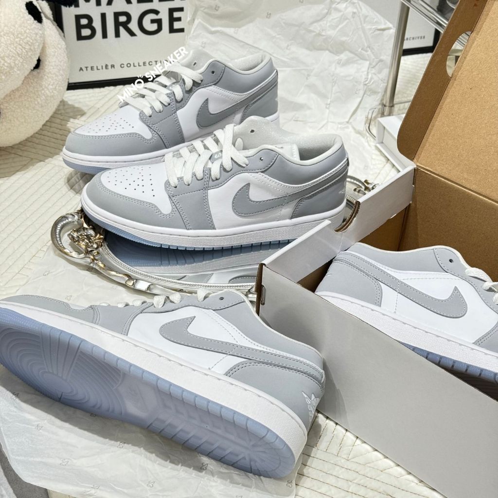 [CHÍNH HÃNG] Giày Air Jordan 1 Low Wolf Grey (DC0774-105) | Shopee Việt Nam