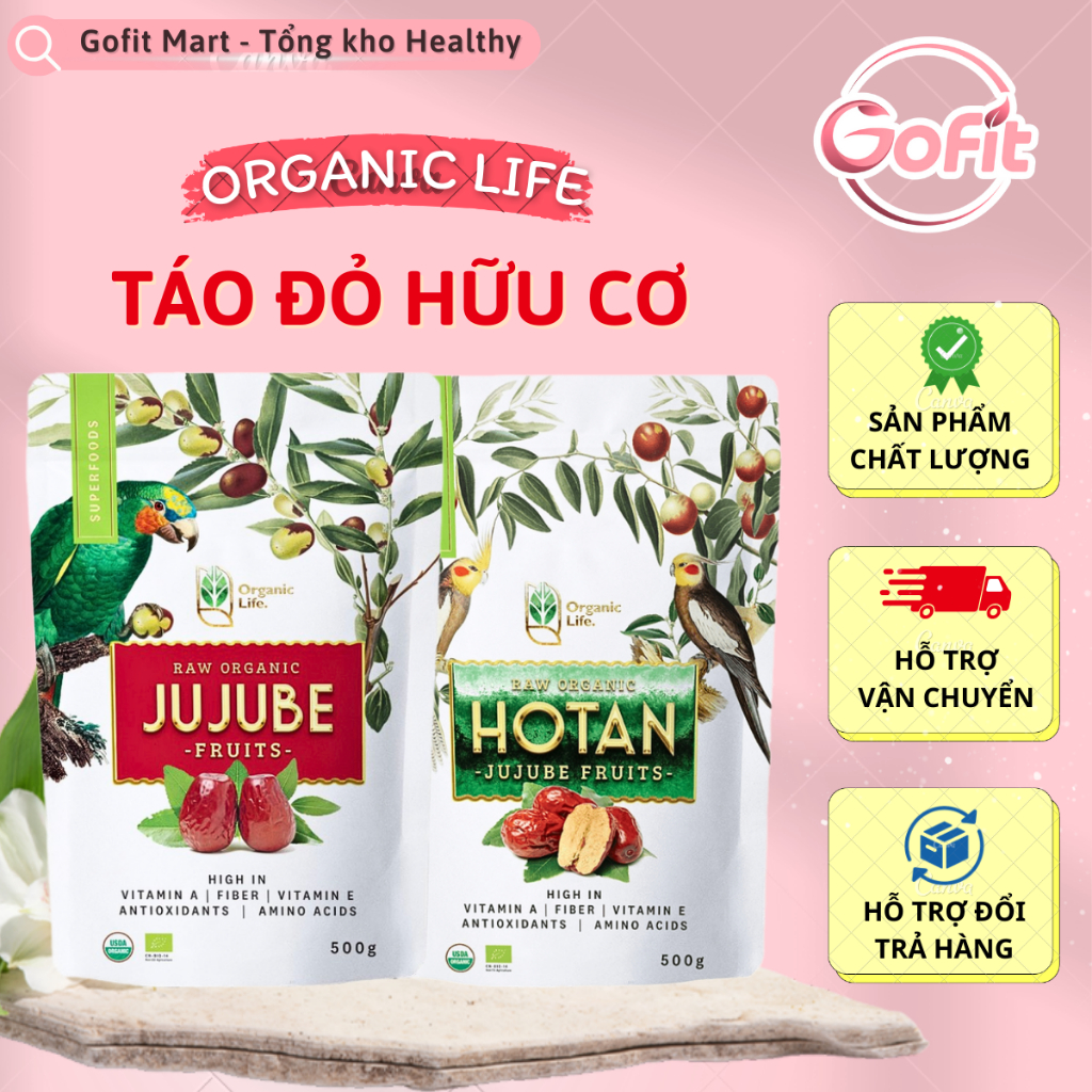 Táo Đỏ Tân Cương & Kỷ Tử & Hắc Kỉ Tử Sấy Khô Hữu Cơ Organic Life, Gofit ...