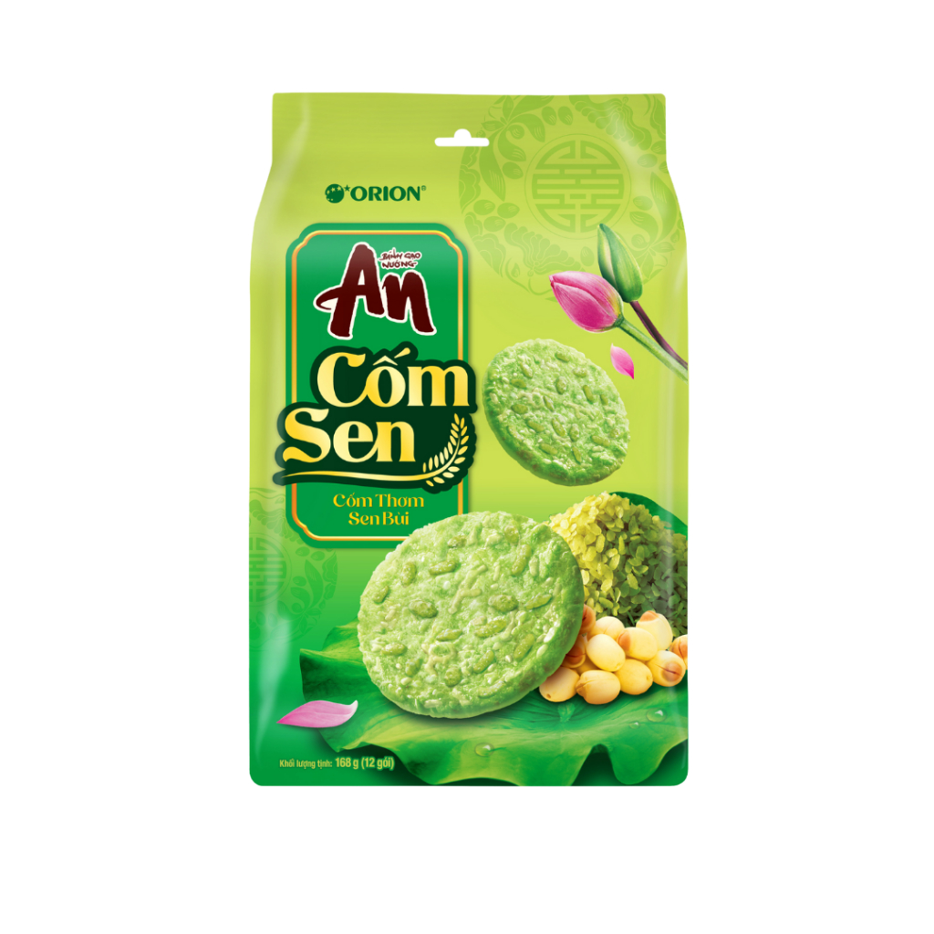BÁNH GẠO NƯỚNG AN CỐM SEN ORION 168G | Shopee Việt Nam