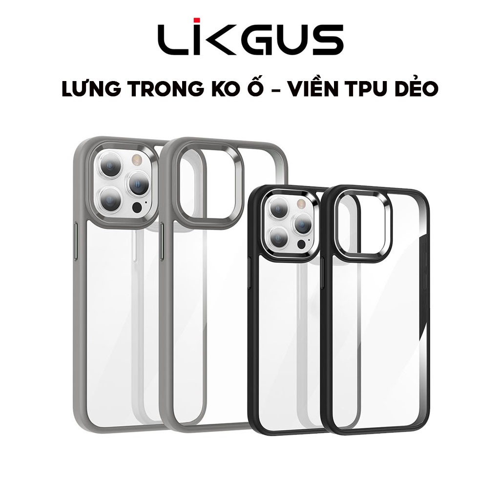 Ốp Lưng LIKGUS IP Các Mã 12-13-14-15-15 Trong Suốt Viền Màu - Bảo Vệ ...