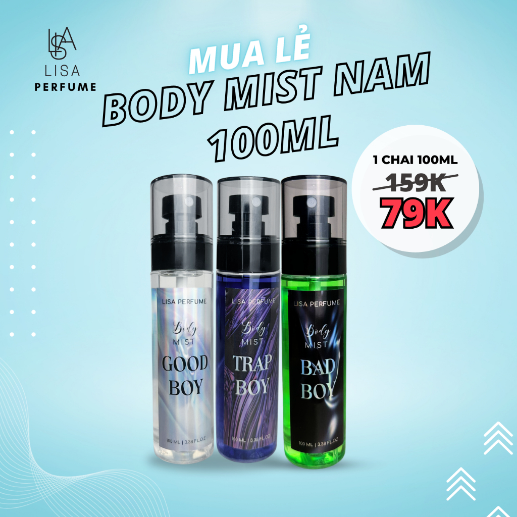 body mist lisaperfume chính hãng nam,nữ. xịt thơm toàn thân lưu hương lâu 6-8h. body mist giúp ...