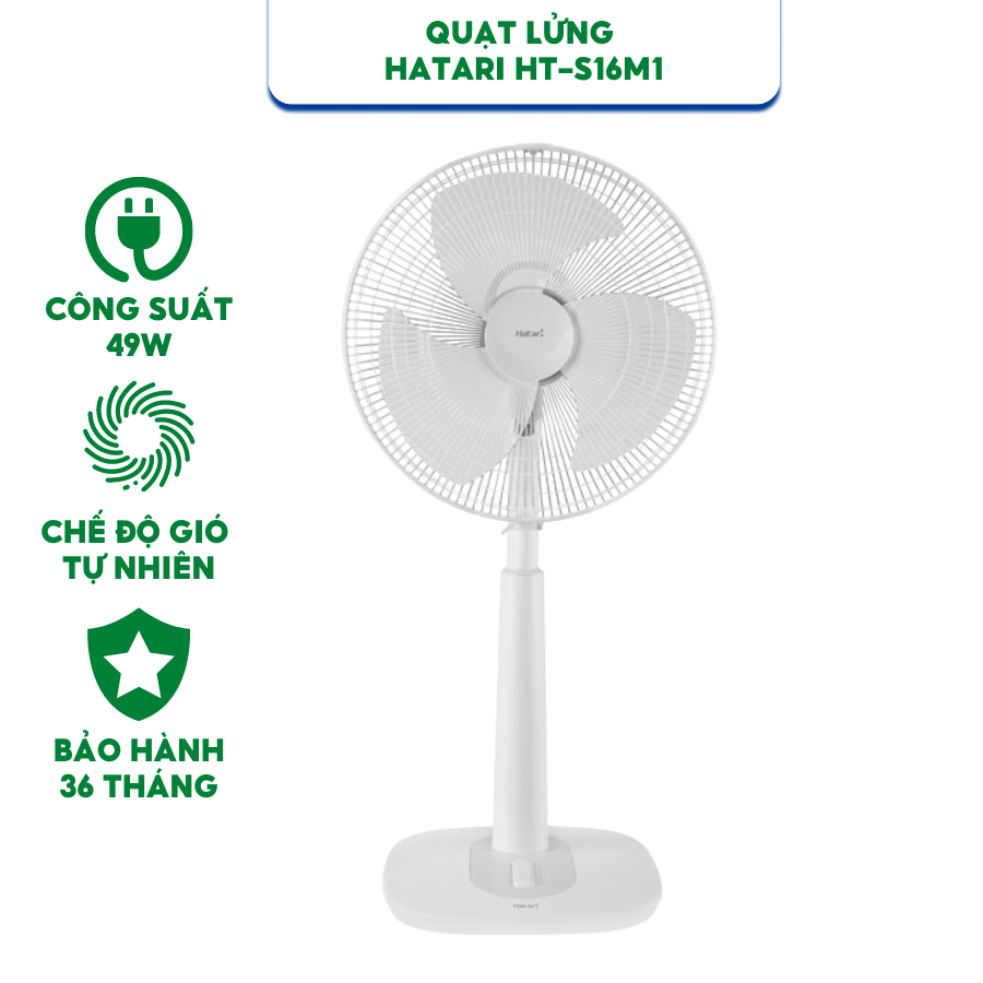 (CHỈ SHIP HOẢ TỐC) Quạt lửng Hatari S16M1 - 49W(các màu) - Bảo hành 36 ...