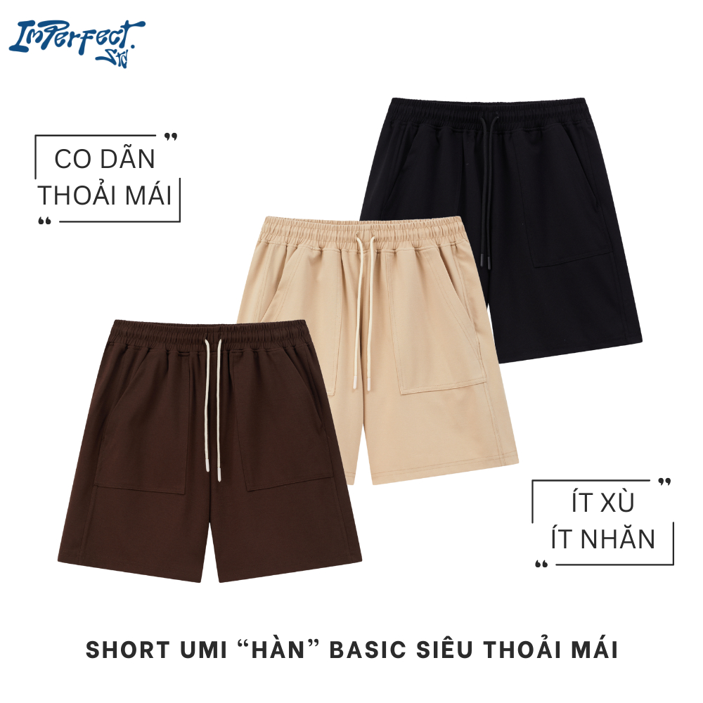 Quần đùi nam IMPERFECT Quân short nam umi Hàn basic co giãn thoải mái ...