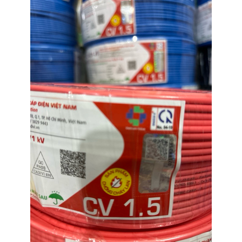 [Lẻ 50 mét] Dây điện cadivi 1.5 đơn 1 lõi 7 sợi đồng bên trong CV1.5 | Shopee Việt Nam