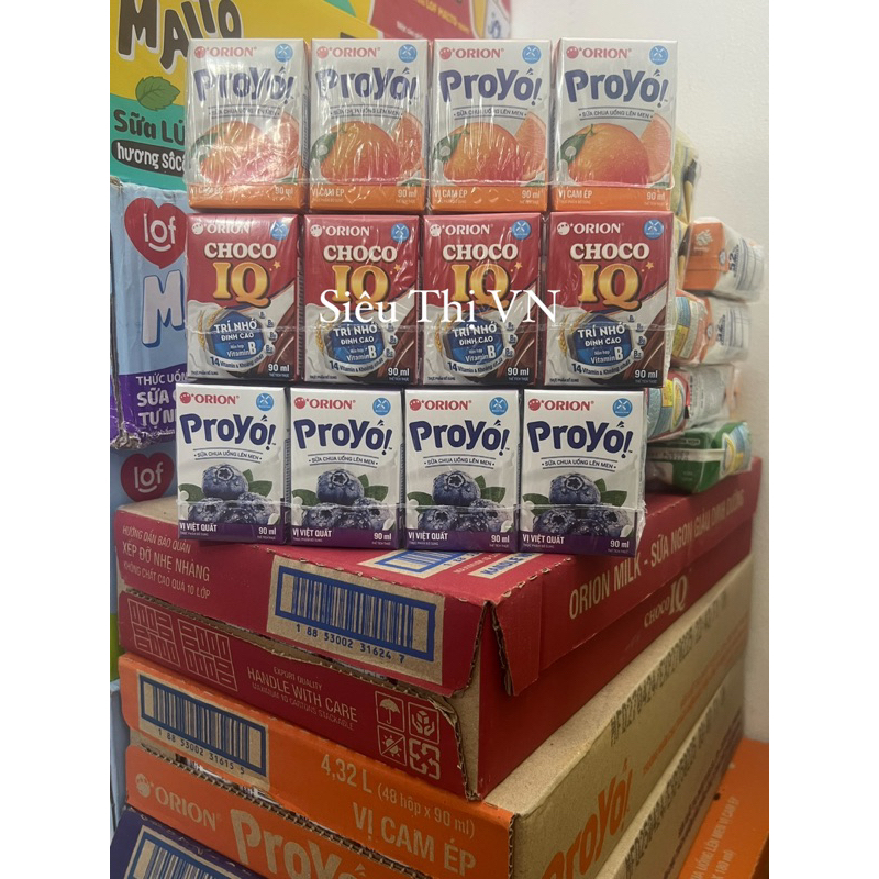 [MỚI]Thùng Sữa ProYo! ORION Vị Việt Quất/ Dâu Tây/ Vị Cam / Choco IQ ...