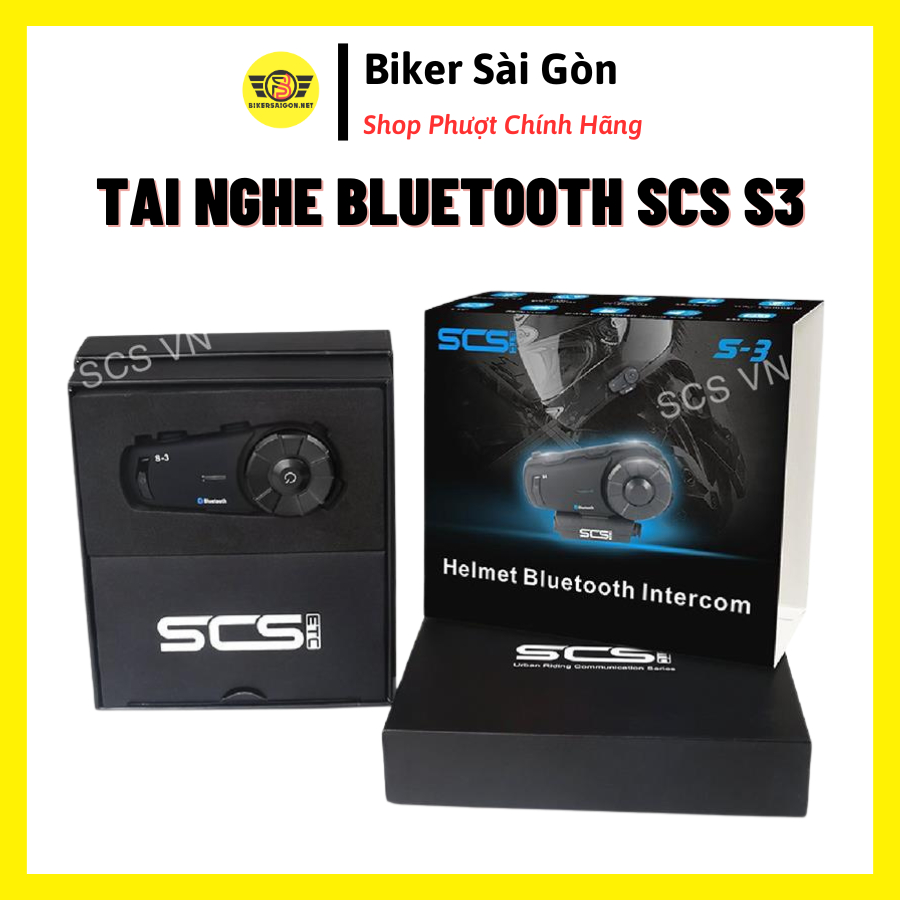 Tai Nghe Bluetooth Gắn Nón Bảo Hiểm SCS S3 Intercom 1000m [Chính Hãng ...