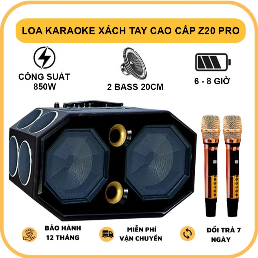 Loa Karaoke Xách Tay Cao Cấp 12 Loa - Âm Thanh Vòm Đa Hướng, Loa Kéo Xách Tay Tặng Kèm 2 Mic ...