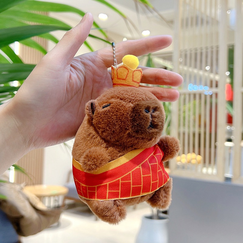 Móc khóa capybara bằng bông, gấu nhồi bông treo balo cặp túi xách dễ ...
